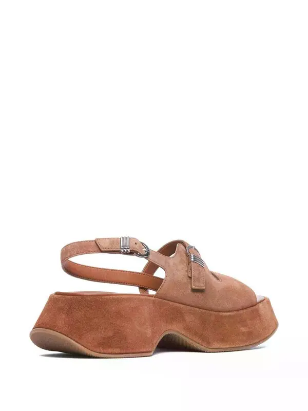 VIC MATIE 60mm Leather Platform Sandals - Brown