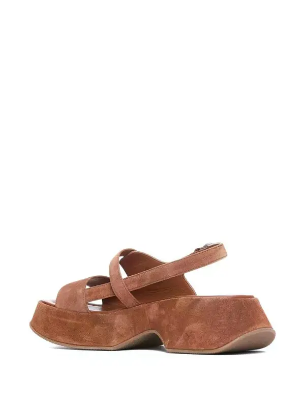VIC MATIE 60mm Leather Platform Sandals - Brown