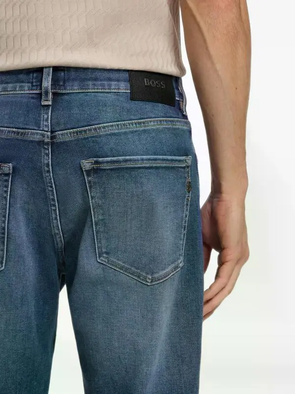 BOSS Jeans With Logo Patch - Blue
