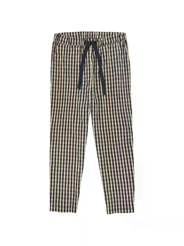 PSOPHIA Gingham Drawstring Trousers - Black