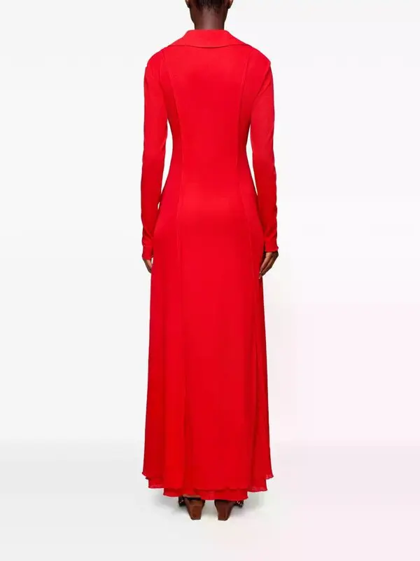 GANNI Maxi Buttoned Tie Dress