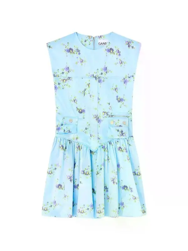 GANNI Floral-print Mini Dress