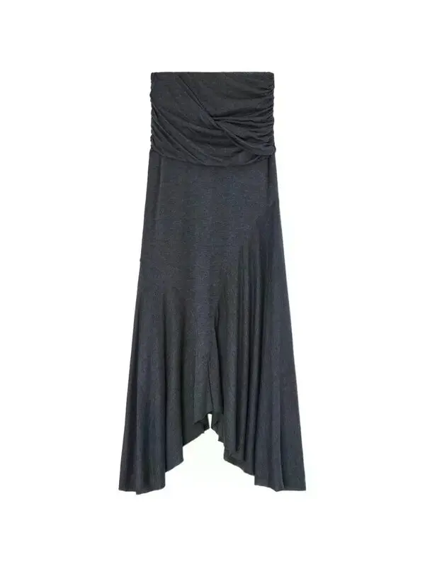 GANNI Jersey Draped Maxi Skirt - Grey
