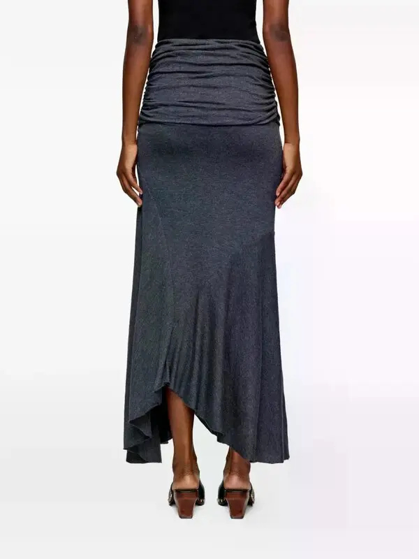 GANNI Jersey Draped Maxi Skirt - Grey