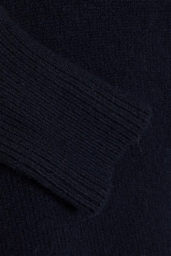 FERRAGAMO Cutout Cashmere-blend Sweater - Navy