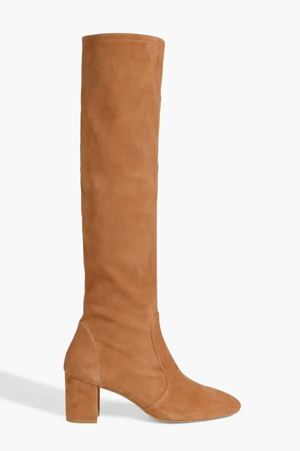 STUART WEITZMAN Yuliana Suede Knee-high Boots - Camel