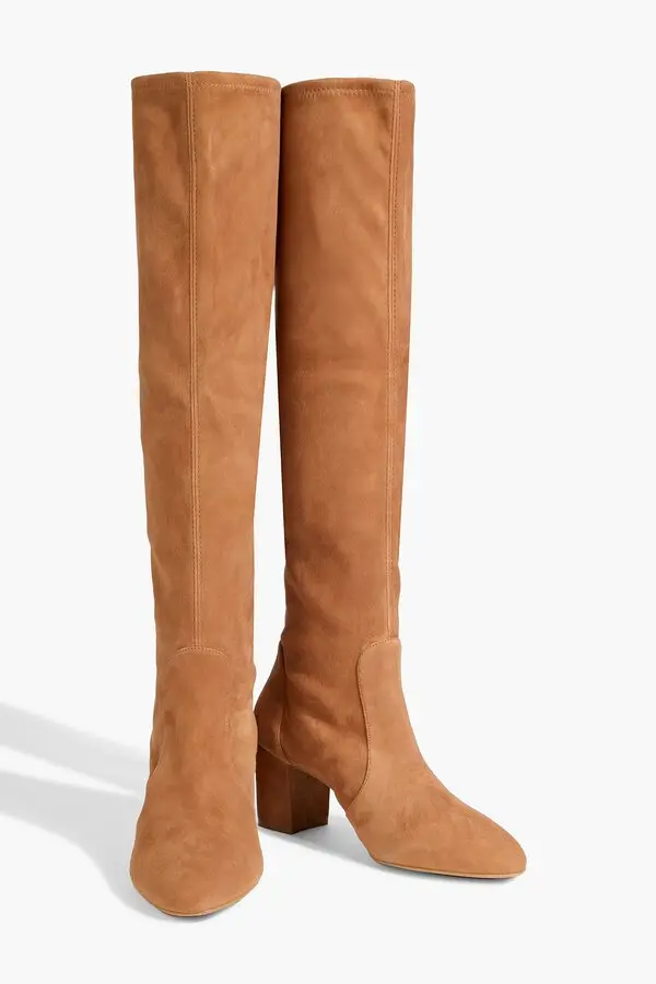 STUART WEITZMAN Yuliana Suede Knee-high Boots - Camel