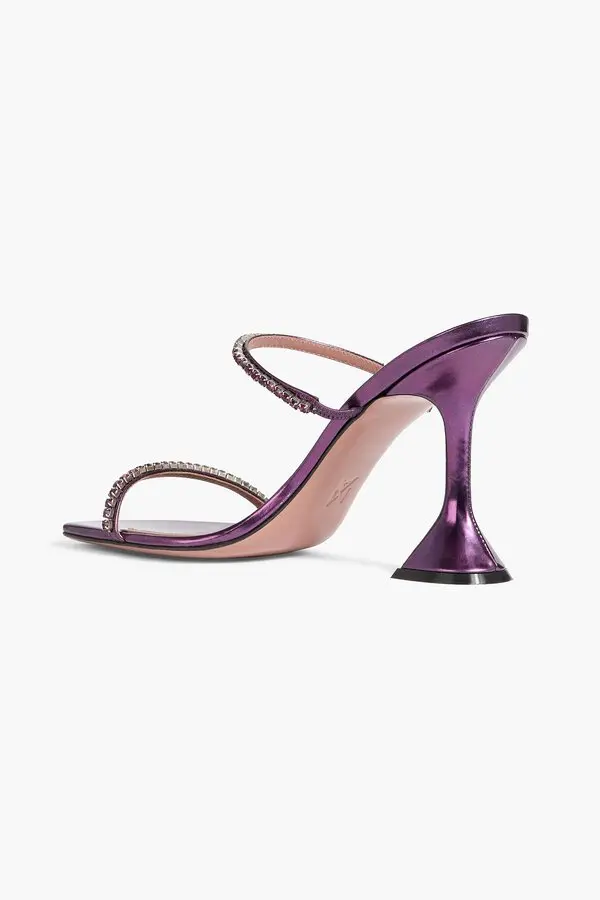 Amina Muaddi Gilda Crystal-embellished Mules - Purple