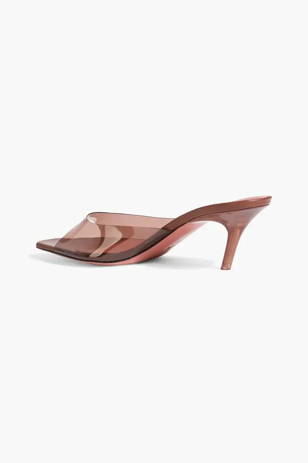 Amina Muaddi Alexa Glass 60 Pvc Mules - Brown