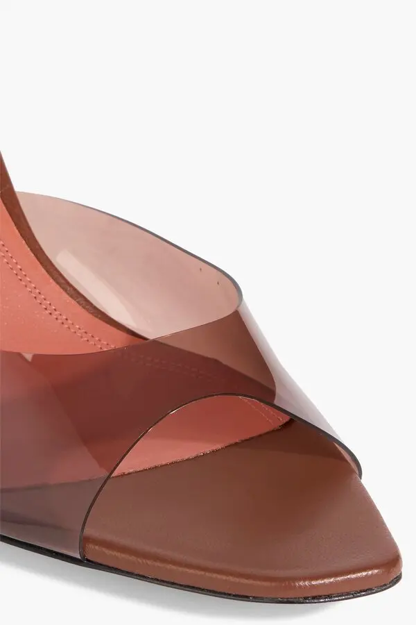 Amina Muaddi Alexa Glass 60 Pvc Mules - Brown