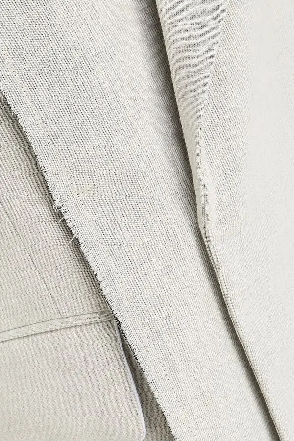 Victoria Beckham Frayed Wool-blend Blazer - Stone