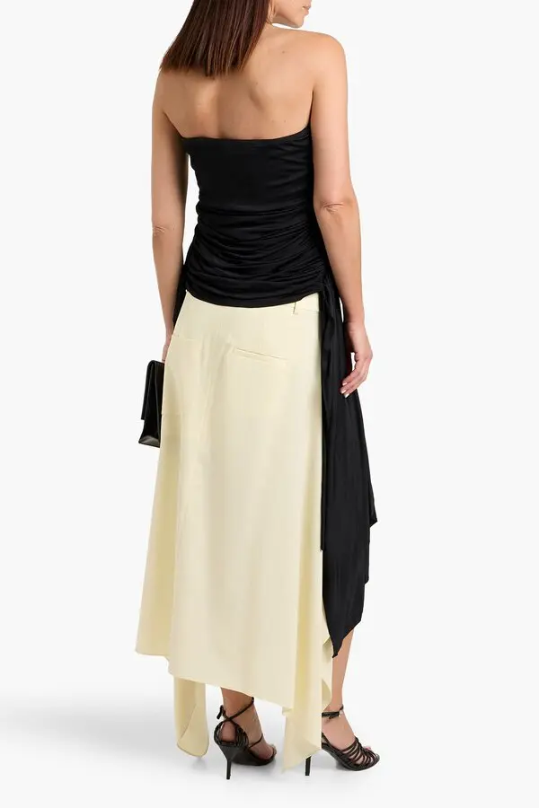 Proenza Schouler Layered Stretch-jersey And Crepe Halterneck Top