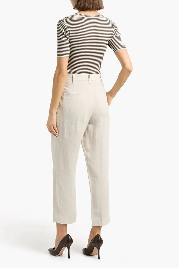 Brunello Cucinelli Metallic Striped Ribbed Top