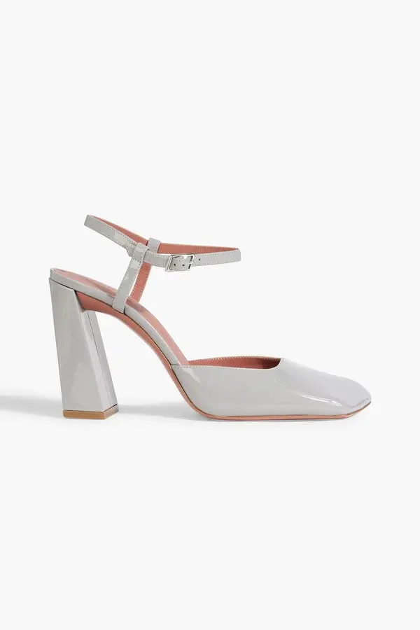 Amina Muaddi Charlotte 95 Patent Leather Pumps