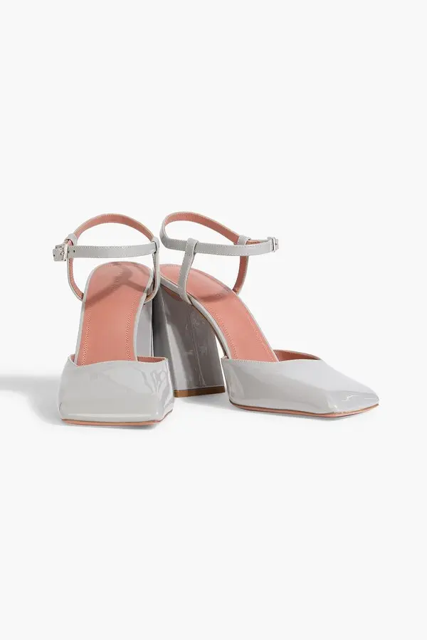 Amina Muaddi Charlotte 95 Patent Leather Pumps