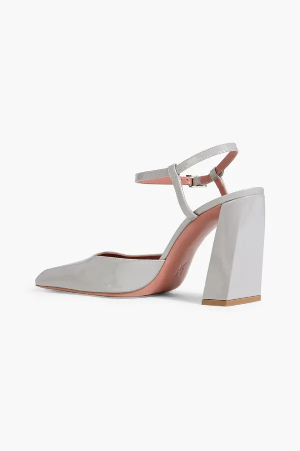 Amina Muaddi Charlotte 95 Patent Leather Pumps