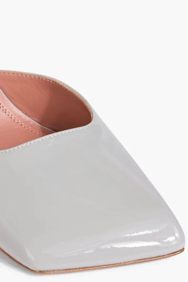 Amina Muaddi Charlotte 95 Patent Leather Pumps