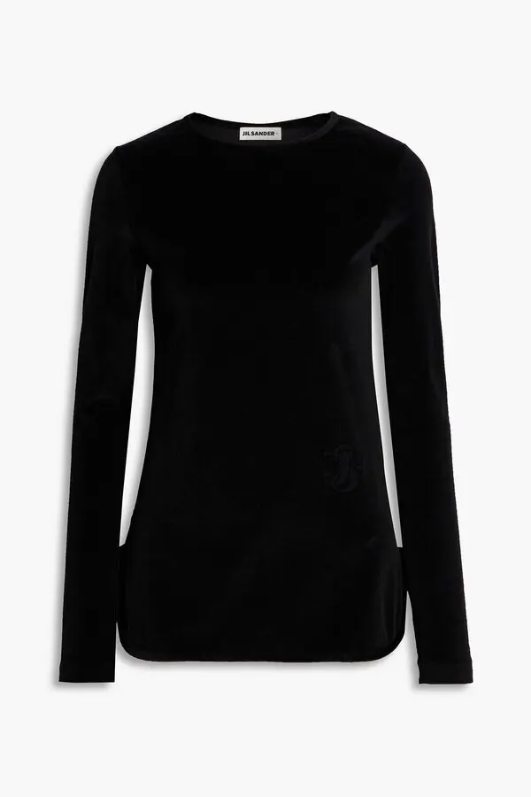 JIL SANDER Cotton-blend Velour Top