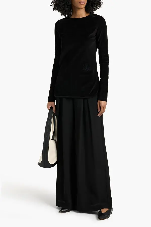 JIL SANDER Cotton-blend Velour Top