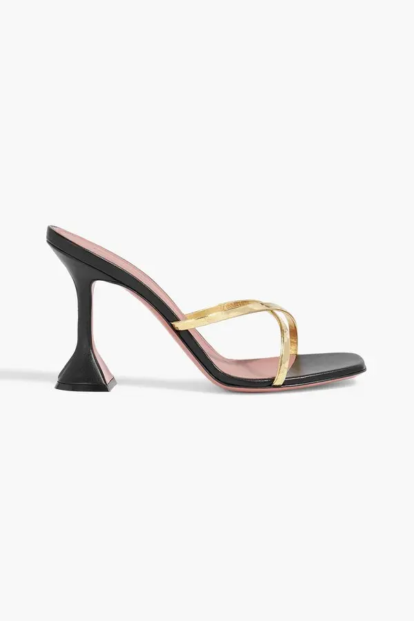 Amina Muaddi Henson Embellished Leather Mules