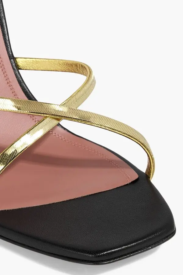 Amina Muaddi Henson Embellished Leather Mules