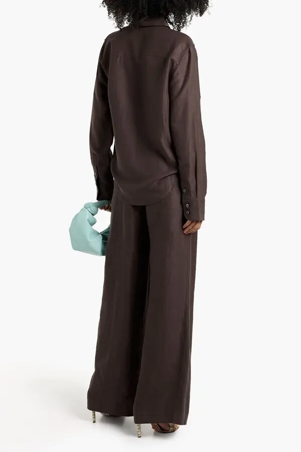 THE ELDER STATESMAN Easy Twill Shirt - Chocolate