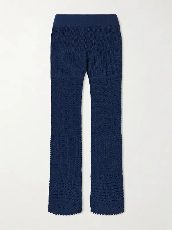 ERES Emblème Crocheted Cotton-blend Pants - Blue