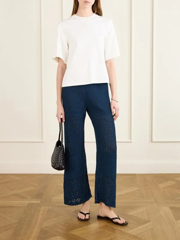 ERES Emblème Crocheted Cotton-blend Pants - Blue
