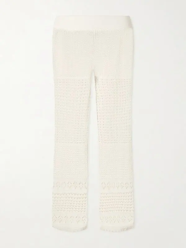ERES Embleme Crochet-knit Straight-leg Pants - Neutrals