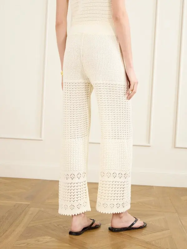 ERES Embleme Crochet-knit Straight-leg Pants - Neutrals