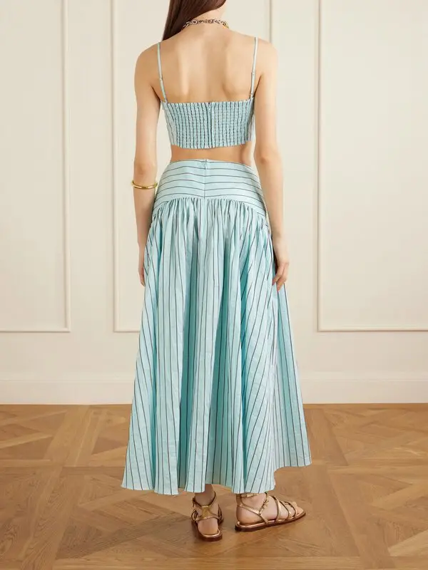 Staud Federico Cropped Striped Top