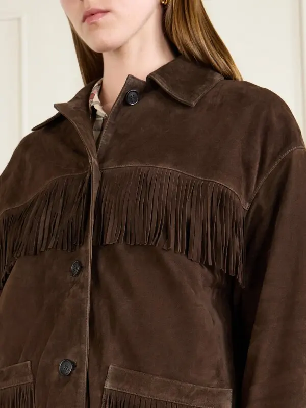 NILI LOTAN Fringed Suede Jacket