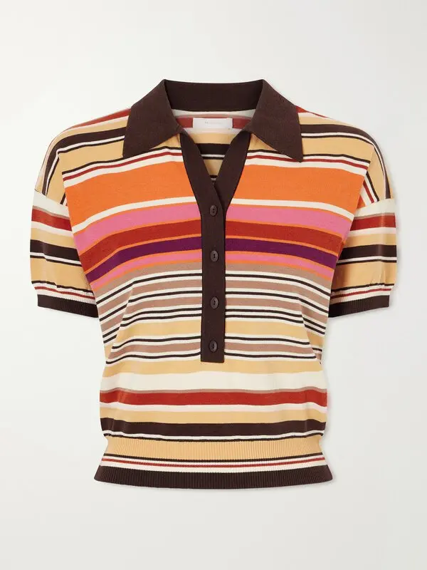 Faithfull The Brand Sable Striped Jersey Polo Shirt - Multi