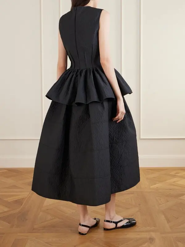 Cecilie Bahnsen Daimi Ruffled Cloqué Top - Black