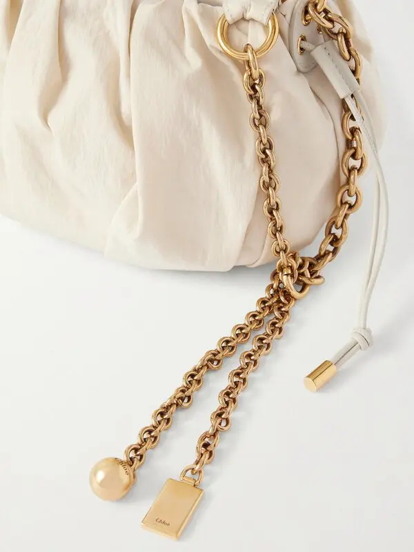 Chloé Pleated Shell Shoulder Bag - White