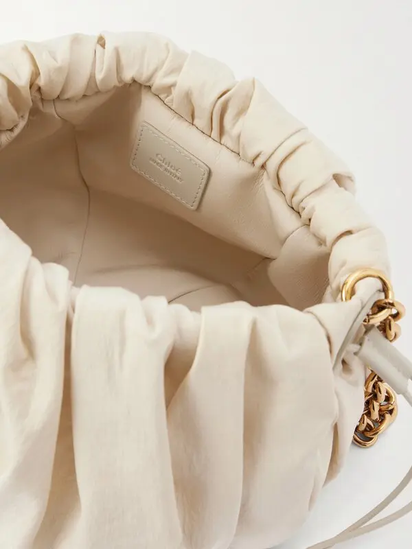 Chloé Pleated Shell Shoulder Bag - White