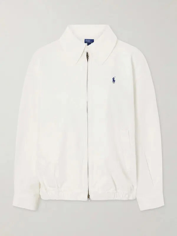Polo Ralph Lauren Logo-embroidered Cotton Bomber Jacket - Neutrals