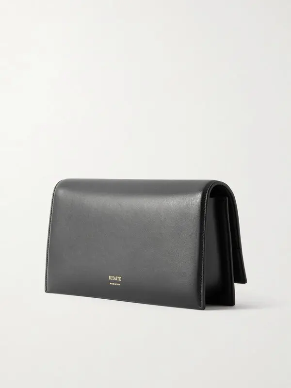 Khaite Embellished Textured-leather Clutch