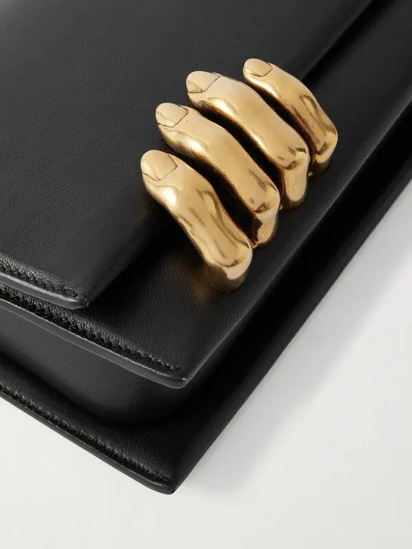 Khaite Embellished Textured-leather Clutch
