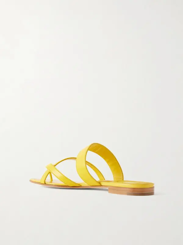 Manolo Blahnik Susa Leather Sandals - Yellow
