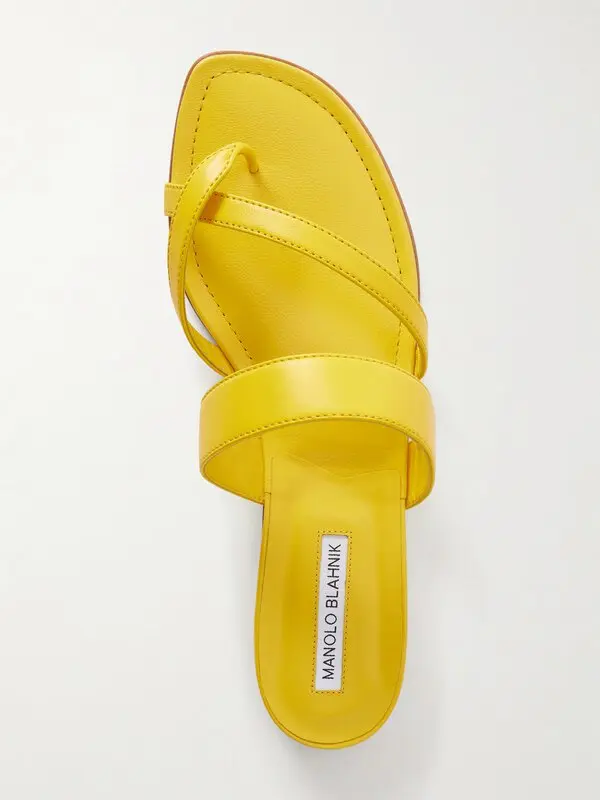 Manolo Blahnik Susa Leather Sandals - Yellow