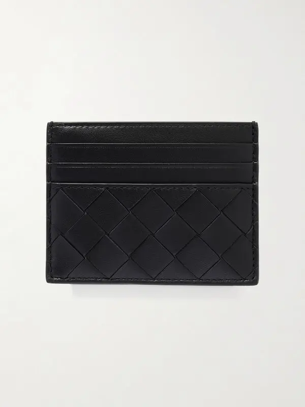 Bottega Veneta Intrecciato 15 Leather Cardholder - Black