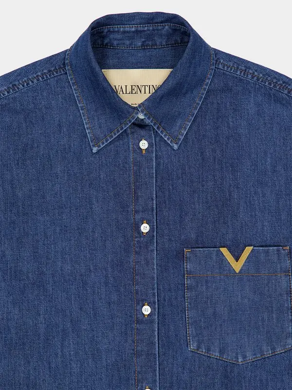 Valentino Garavani Medium Denim Shirt - Blue