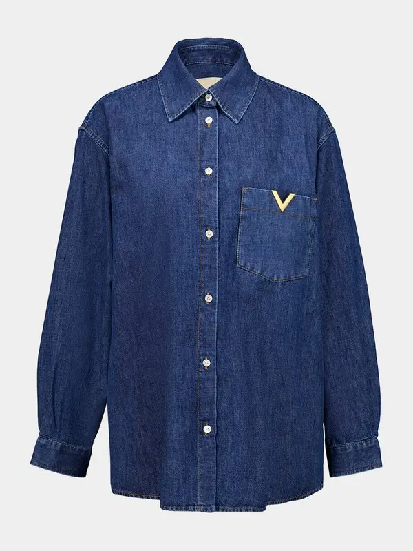 Valentino Garavani Medium Denim Shirt - Blue