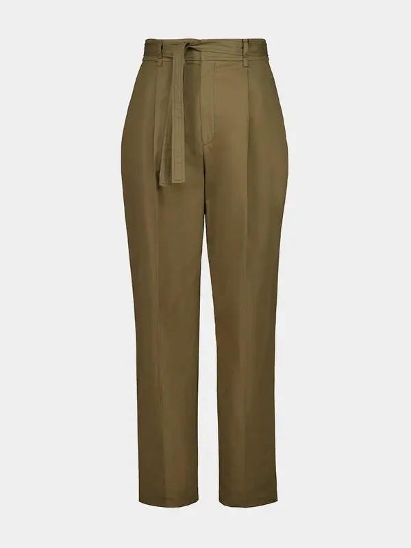 Saint Laurent Straight-fit Cotton Trousers - Brown