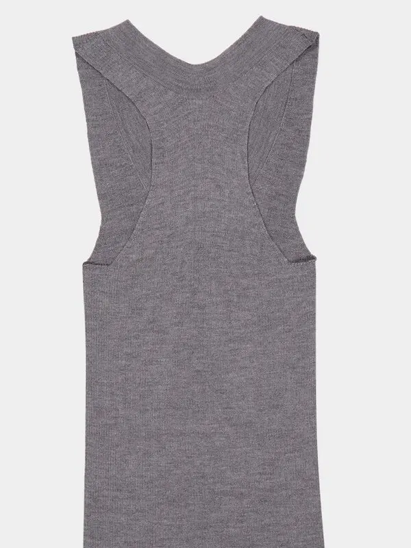 Stella McCartney Melange Lightweight Wool Round Neck Top