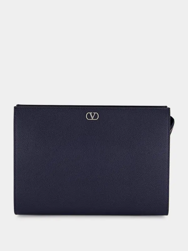 Valentino Garavani Marine Leather Pouch - Blue
