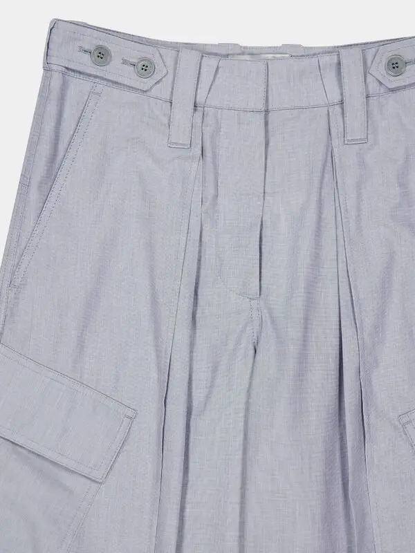 Stella McCartney Layered Chambray Cargo Trousers - Blue