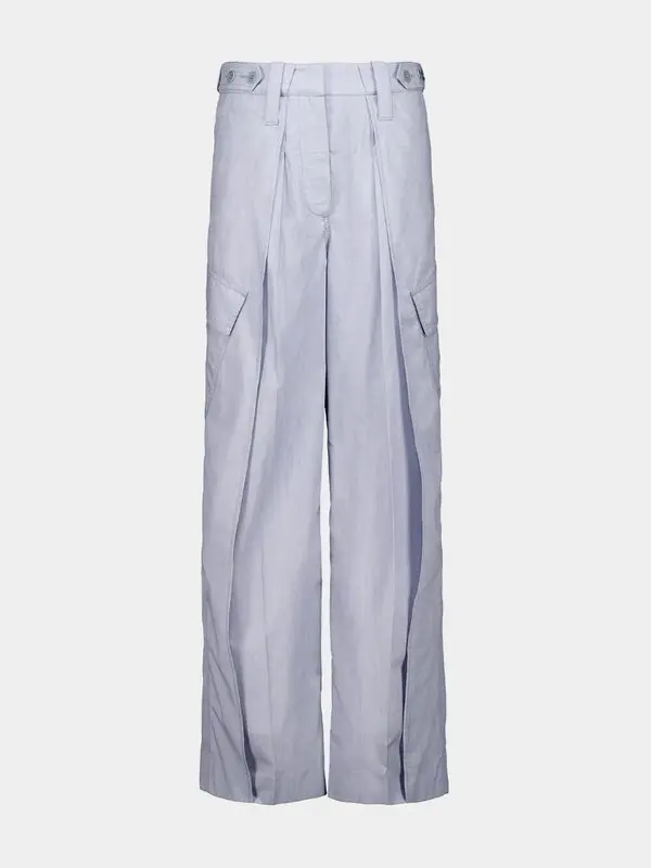 Stella McCartney Layered Chambray Cargo Trousers - Blue
