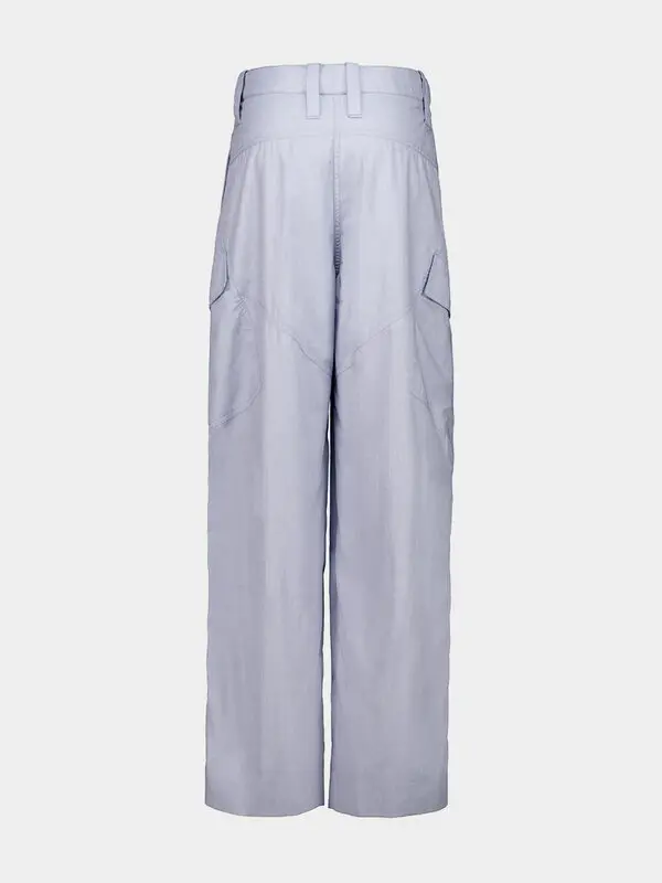 Stella McCartney Layered Chambray Cargo Trousers - Blue